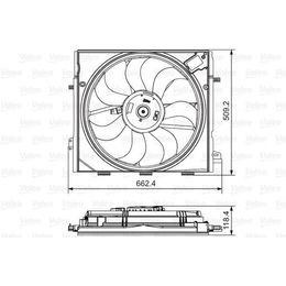 Valeo Lüfter, Motorkühlung mit Halter für RENAULT 214816969R 696873