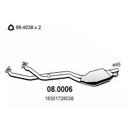 Asso Katalysator 08.0006 vorne f&uuml;r BMW 18301728038