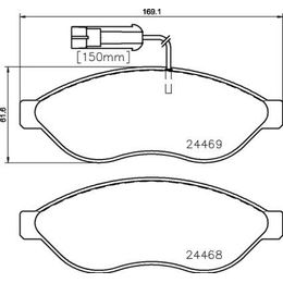 Brembo Bremsensatz-Vorderachse COATED DISC LINE / STANDARD Bremsensatz, Scheibenbremse vorne rechts links innenbelüftet 280mm für PEUGEOT FIAT CITROËN