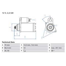 Bosch Starter 12V für VW 02M911021AX 02M911021A 0 986 026 340