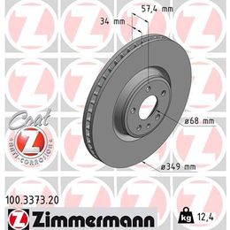 Zimmermann Bremsscheibe COAT Z vorne rechts links innenbelüftet 349mm für VAG 4M0615301AN 80A615301G 4M0615301AB 100.3373.20