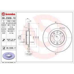 Brembo Bremsensatz-Hinterachse COATED DISC LINE / STANDARD Bremsensatz, Scheibenbremse hinten rechts links voll 290mm f&uuml;r PEUGEOT CITRO&Euml;N TOYOTA VAUXH
