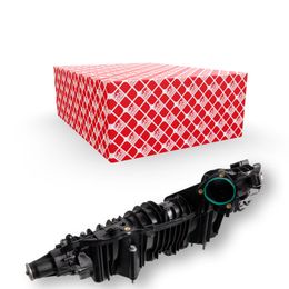 febi bilstein Stutzen, Ansaugkrümmer mit Stellelement schwarz für BMW 11617811214 11617797384 11614728712 177749