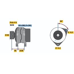Bosch Generator Universal 14V 120A 0 986 044 000