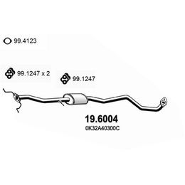 Asso Mittelschalld&auml;mpfer 19.6004 f&uuml;r VW KIA TOYOTA DAIHATSU 9004817018 17451B2020 J9091706038