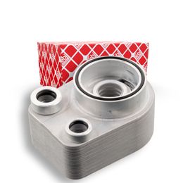 febi bilstein Ölkühler, Motoröl mit Dichtung für RENAULT DACIA MERCEDES-BENZ NISSAN 8200606297 8200779744 A6071800037 102577