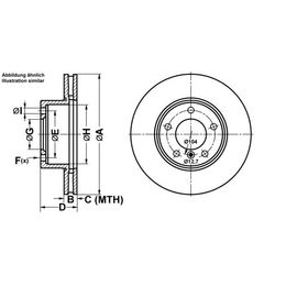 ATE Bremsensatz, Scheibenbremse ijf141cct1 Vorderachse bel&uuml;ftet 300mm 24mm f&uuml;r BMW