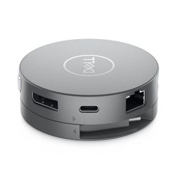 Dell Pro-7-in-1-USB-C-Travel-Adapter – DA310, Kabelgebunden, USB 3.2 Gen 2 (3.1 Gen 2) Type-C, 10,100,1000 Mbit/s, Silber, 3840 x 2160 Pixel, 1920 x 1080 Pixel