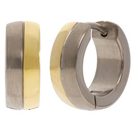 Paar Creolen TITANIA "Ohrringe", silber (silbergoldfarben), Ohrringe, Damen, Titan, bicolor