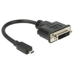Delock 65563 HDMI / DVI Adapter [1x HDMI-Stecker D Micro - 1x DVI-Buchse 24+5pol.] Schwarz 20.00 cm