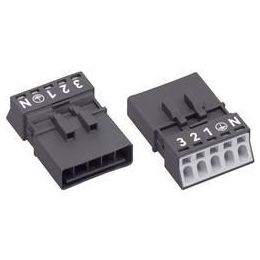 WAGO 890-215 Netz-Steckverbinder WINSTA MINI Stecker, gerade Gesamtpolzahl: 4 + PE 16 A Schwarz 1 St.