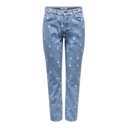 Only Jeans 'ONLInc' Damen Gr&ouml;&szlig;e 29 blue denim / hellgelb / wei&szlig;