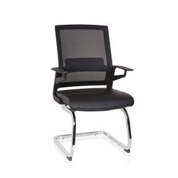 hjh OFFICE Freischwinger INVENTOR V PRO Kunstleder/Netzstoff mit Armlehnen