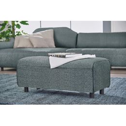 Hockerbank "CR.480", grau (wasserblau, steingrau 044, 72), B:100cm H:42cm T:51cm, Chenille COCO (72% Polyester 15% Baumwolle 13% Polyacryl), CREATION BY ROLF BENZ, Hocker, Polsterhocker