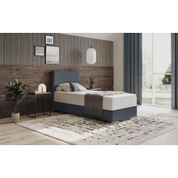 Boxbett MR. COUCH "Stratus 2", blau (aqua clean pascha 653 blaugrau), B:97cm L:211cm, 64% Polyester / 36% Baumwolle, Komplettbetten, Boxspringbett, inkl. Bettkasten und Matratze