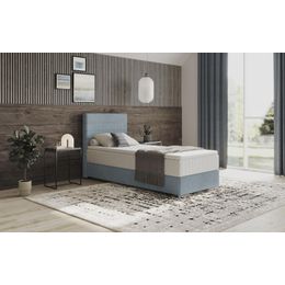 Boxbett MR. COUCH "Stratus 2", blau (savona 25 blau), B:97 L:211, 100% Polyester, Komplettbetten, Boxspringbett, inkl. Bettkasten und Matratze