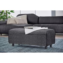 Hockerbank "CR.480", schwarz (anthrazitgrau, schwarzgrau 044, 57), B:100cm H:42cm T:51cm, Chenille COCO (72% Polyester 15% Baumwolle 13% Polyacryl), CREATION BY ROLF BENZ, Hocker, Polsterhocker