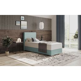 Boxbett MR. COUCH "Stratus 2", blau (stripes 8624 blau grau), B:97cm L:211cm, 92% Polyester / 8% Nylon, Komplettbetten, Boxspringbett, inkl. Bettkasten und Matratze