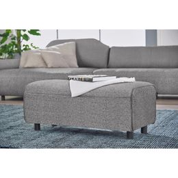 Hockerbank "CR.480", grau (lichtgrau, schwarzgrau 044, 34), B:100cm H:42cm T:51cm, Chenille COCO (72% Polyester 15% Baumwolle 13% Polyacryl), CREATION BY ROLF BENZ, Hocker, Polsterhocker