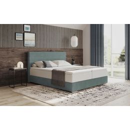Boxbett MR. COUCH "Stratus 2", blau (aqua clean pascha 316 aqua), B:187cm L:211cm, 64% Polyester / 36% Baumwolle, Komplettbetten, Boxspringbett, inkl. Bettkasten und Matratze