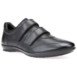 Klettschuh Geox, Herren, Gr. 44, schwarz, Leder, Textil, Schuhe, Business Schuh, Sneaker in eleganter Form