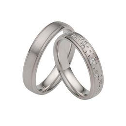 Trauring Firetti "Schmuck Geschenk Hochzeit Ehering "LIEBE"" Gr. 66, silber (silberfarben), Fingerringe, Damen, 66, ohne Zirkonia, Silber 925 (Sterlingsilber), 4,5mm, Trauring, Made in Germany - wahlweise mit oder ohne Zirkonia (synth.)