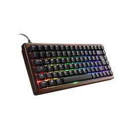 Sharkoon SKILLER SGK50 S3 Wood PBT, Gaming-Tastatur holz/schwarz, DE-Layout, Gateron G Pro 3.0 Yellow