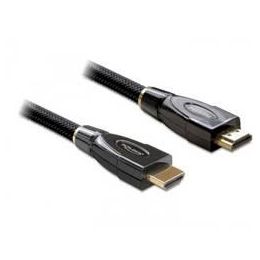 Delock HDMI Anschlusskabel HDMI-A Stecker 5 m Schwarz 82739 4K UHD, vergoldete Steckkontakte, dreifach geschirmt, verdrillt HDMI-Kabel