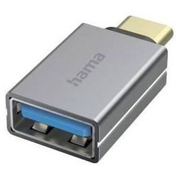 hama 00200300 USB-OTG-Adapter, USB-C-Stecker - USB-Buchse, USB 3.2 Gen1, 5 Gbit/s, Alu