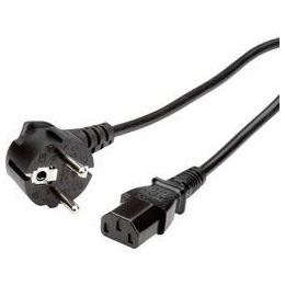 VALUE Netzkabel, CEE7/7-Stecker & IEC-Buchse gerade, schwarz, 1,8 m