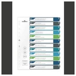 Durable 679627 Register DIN A4+ 1-12 Polypropylen Mehrfarbig 12 Registerbl&auml;tter 679627