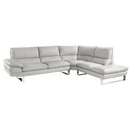 Ecksofa Calia italia "Dave, italienisches Designsofa mit erstklassigem Sitzkomfort, L-Form", grau, B:297cm H:87cm T:97cm, NaturLeder Sorrento;Leder Bull, Sofas, mit tollen Lederbezügen