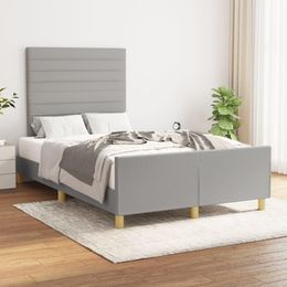 vidaXL Bettgestell ohne Matratze Hellgrau 120x200 cm Stoff