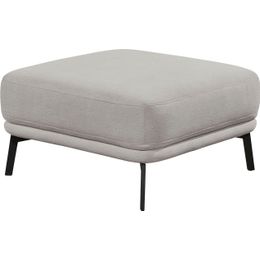 Sch&ouml;ner Wohnen Kollektion Hocker "Pearl - 5 Jahre Hersteller-Garantie, auch in Boucl&eacute;", silber, B:80cm H:45cm T:80cm, 96% Polyester, 4% Polyacryl, SCH&Ouml;NER WOHNEN-KOLLEKTION, Hocker, Hocker, Passend zur Serie Pearl, B/T/H: 80/80/45cm, F&uuml;&szlig;e Metall