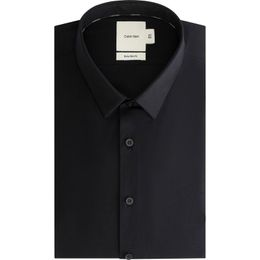Calvin Klein Damen Businesshemd &raquo;XSLIM ESNTL POPLIN NOS STR SLD&laquo; Mit Rundhalsausschnitt schwarz 39, N-Gr