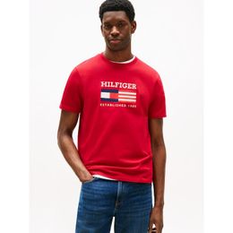 Tommy Hilfiger T-Shirt »AMERICANA MONOTYPE FLAG BOX TEE« Mit markanter Stickerei Medium Red XXL XXL Rundhalsshirt von Tommy Hilfiger