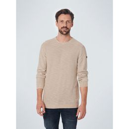 NO EXCESS Rundhalspullover »Pullover« sand XL XL Rundhalsausschnitt