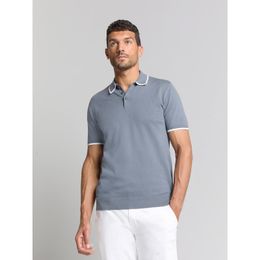 NO EXCESS T-Shirt »Kurzarm Poloshirt« rauchblau 3XL 3XL This short sleeve polo features a clean, refined