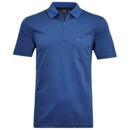 Ragman Poloshirt Blau-Melange-765 3XL 3XL Poloshirt mit Reissverschluss