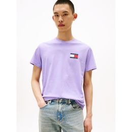 Tommy Jeans T-Shirt »TJM SLIM ESSENTIAL FLAG TEE EXT« Mit Rundhalsausschnitt Ophelia Purple XL XL Rundhalsshirt von Tommy Jeans