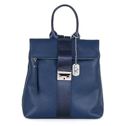 Anna Morellini Leder-Rucksack "Azalea" in Dunkelblau - (B)30 x (H)31 x (T)11 cm - 74% | Damen-taschen