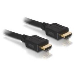 Delock HDMI Anschlusskabel HDMI-A Stecker 5 m Schwarz 84409 Rund, Geschirmt, vergoldete Steckkontakte, verdrillt HDMI-Kabel
