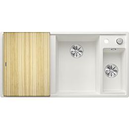 Blanco Spüle 523466 100x51cm, PuraDur weiß, rechts, mit Holzschneidbrett