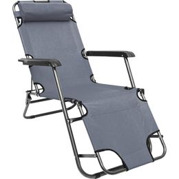 AMANKA 153x60 Garten Liegestuhl Klappbar - Outdoor Relaxliege Gartenstuhl Campingliege