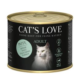 Cat's Love Pute Pur mit Lachsöl und Katzengamander Katzen-Nassfutter getreidefrei 6x200g