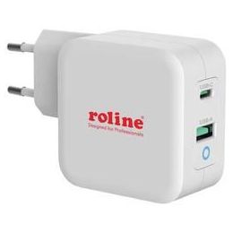 ROLINE USB Charger mit Euro-Stecker, 2 Port (Typ-A QC3.0, Typ-C PD), 65W