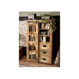 Vitrine Mango 100x45x175 natur lackiert RAILWAY #126