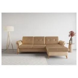 Sit & More Ecksofa SIT & MORE "Göteborg", braun (macchiato), B:268cm H:90cm T:176cm, Sofas, Sitztiefenverstellung und Federkern, wahlweise mit Bettfunktion