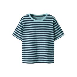 name it T-Shirt 'NMMJivan' Jungen Größe 122/128 cyanblau / schwarz