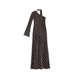 THE-ARE Kleid Damen Größe 38 cyanblau / bronze / silber Winterkleid